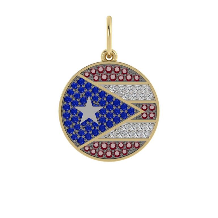 Puerto Rico Gemstone Charm – Patsy Wesson Jewelry Design